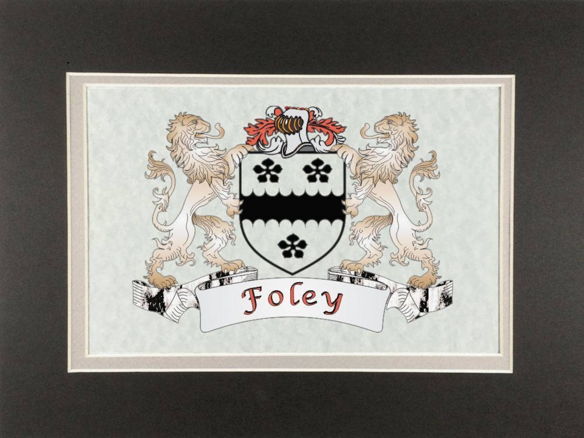 Foley Irish Coat of Arms Print Frameable 9 X 12 - Etsy