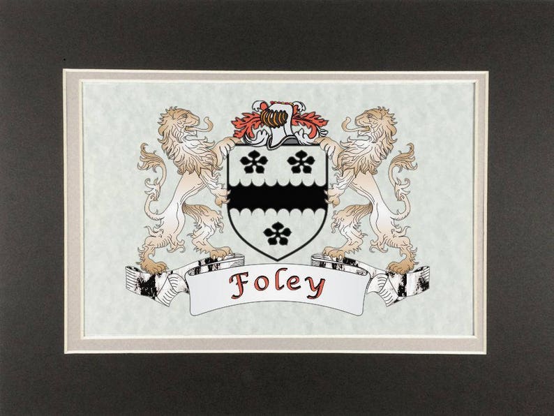 Foley Irish Coat of Arms Print Frameable 9 X 12 - Etsy
