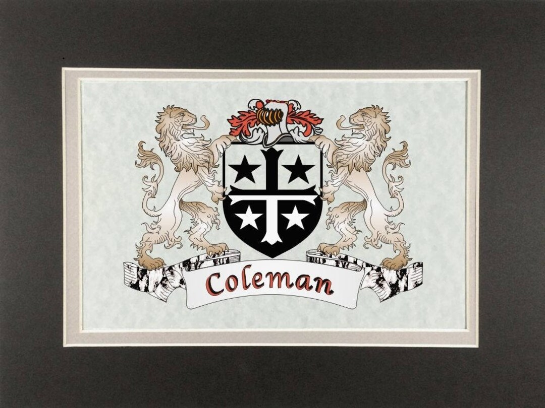 Coleman Irish Coat of Arms Print Frameable 9 X - Etsy