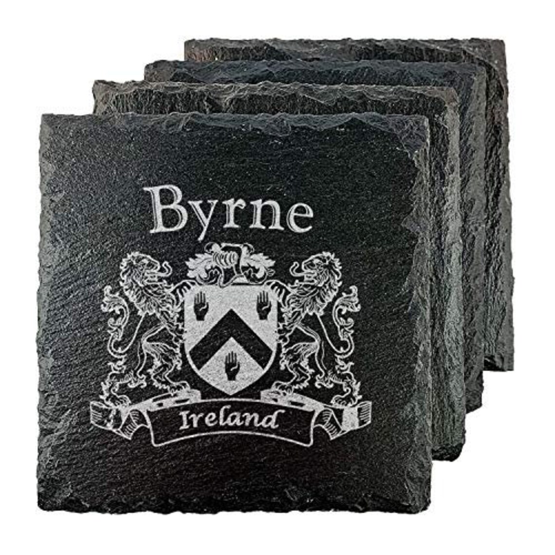 Byrne Irish Coat of Arms Slate Coasters - Set of 4 - Etsy