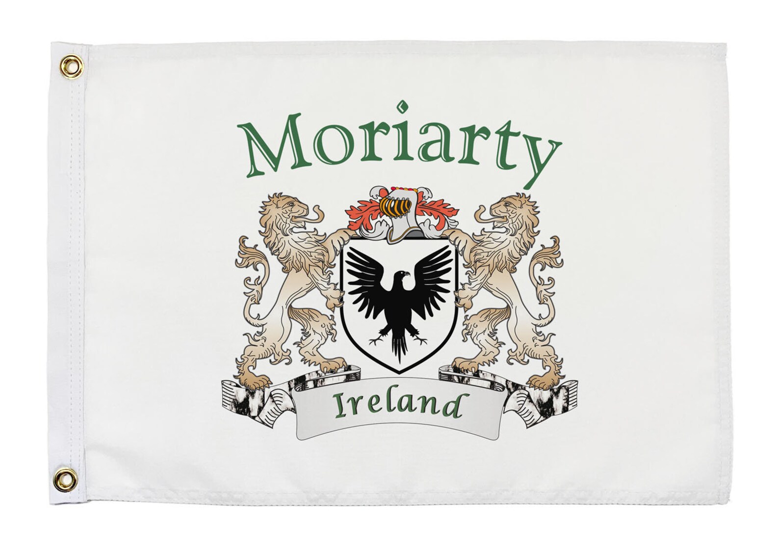 Moriarty Irish Coat of Arms Small White Flag - Etsy