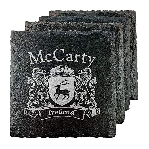Mccarty Irish Coat of Arms Slate Coasters - Set of 4 - Etsy