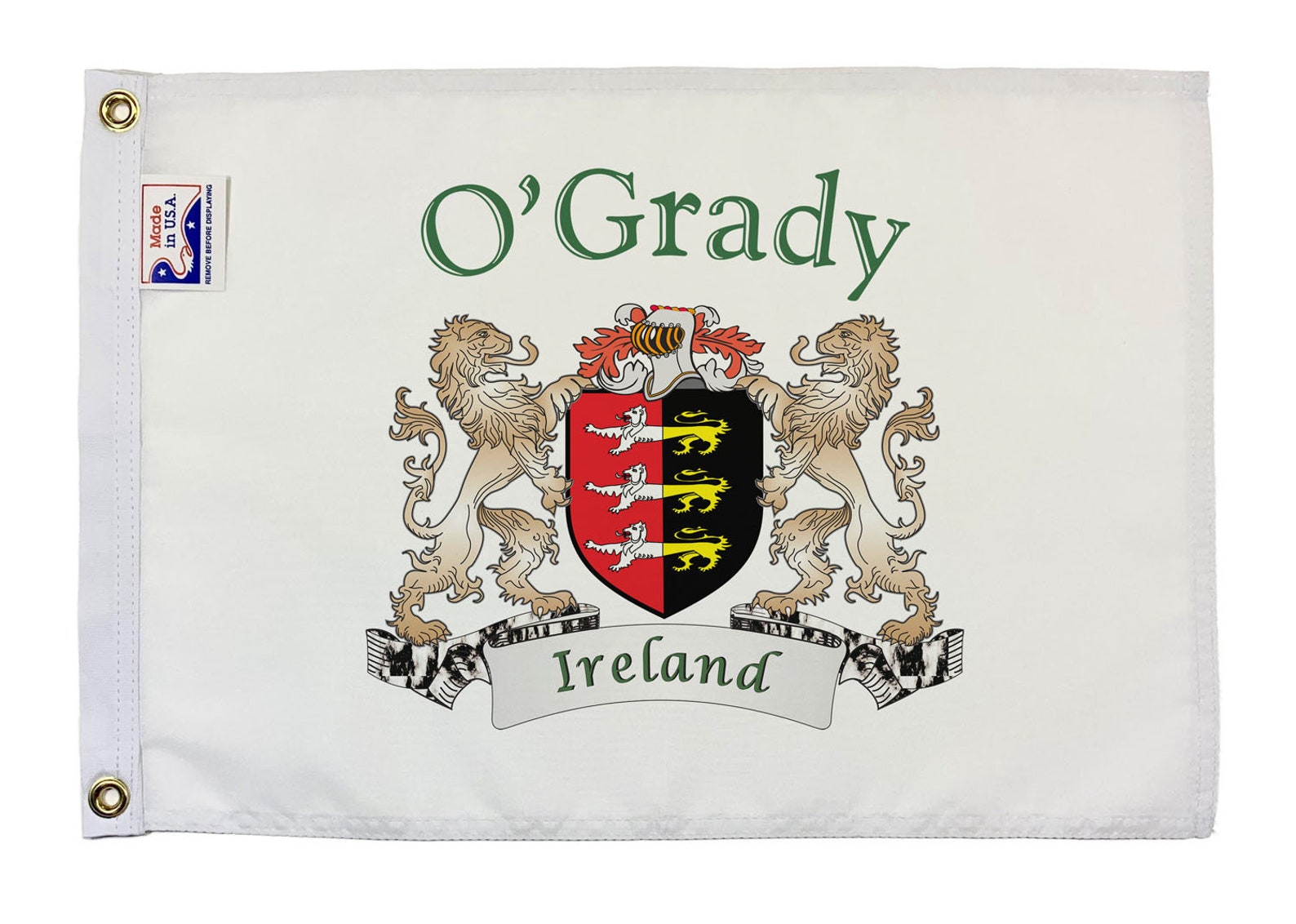 O'Grady Irish Coat of Arms Small White Flag | Etsy