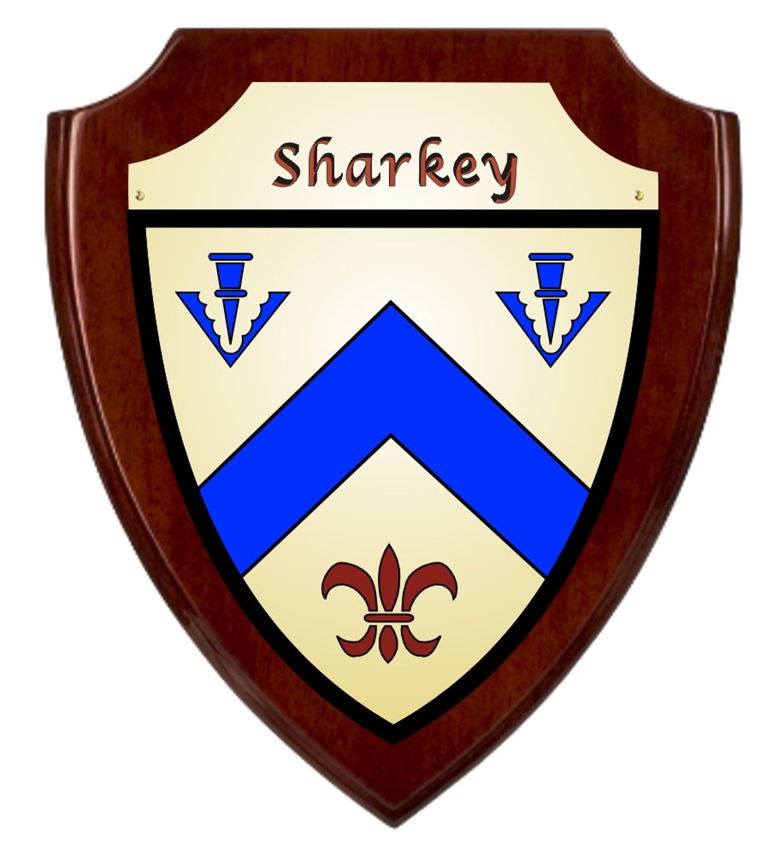 Sharkey Irish Coat of Arms Shield Plaque Rosewood Finish - Etsy