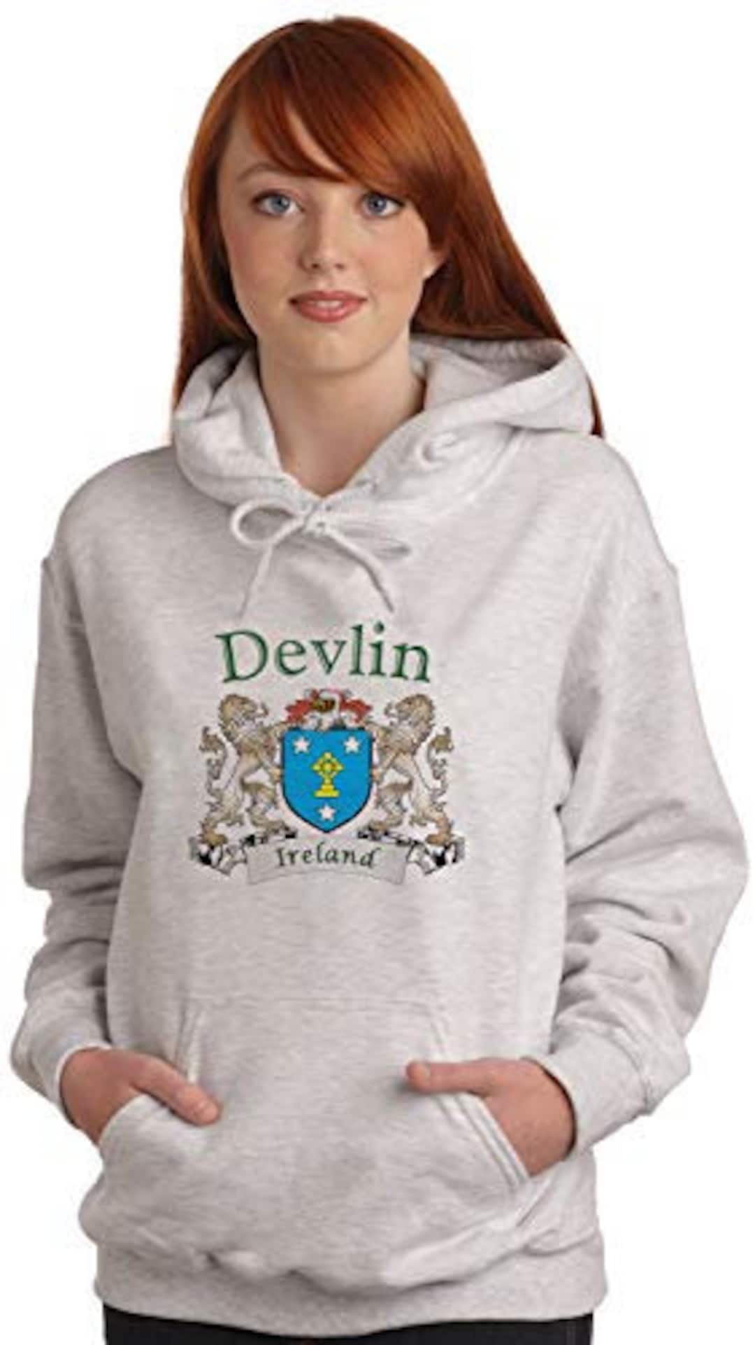 Devlin Irish Coat of Arms Ash Hooded Sweat shirt - Etsy.de