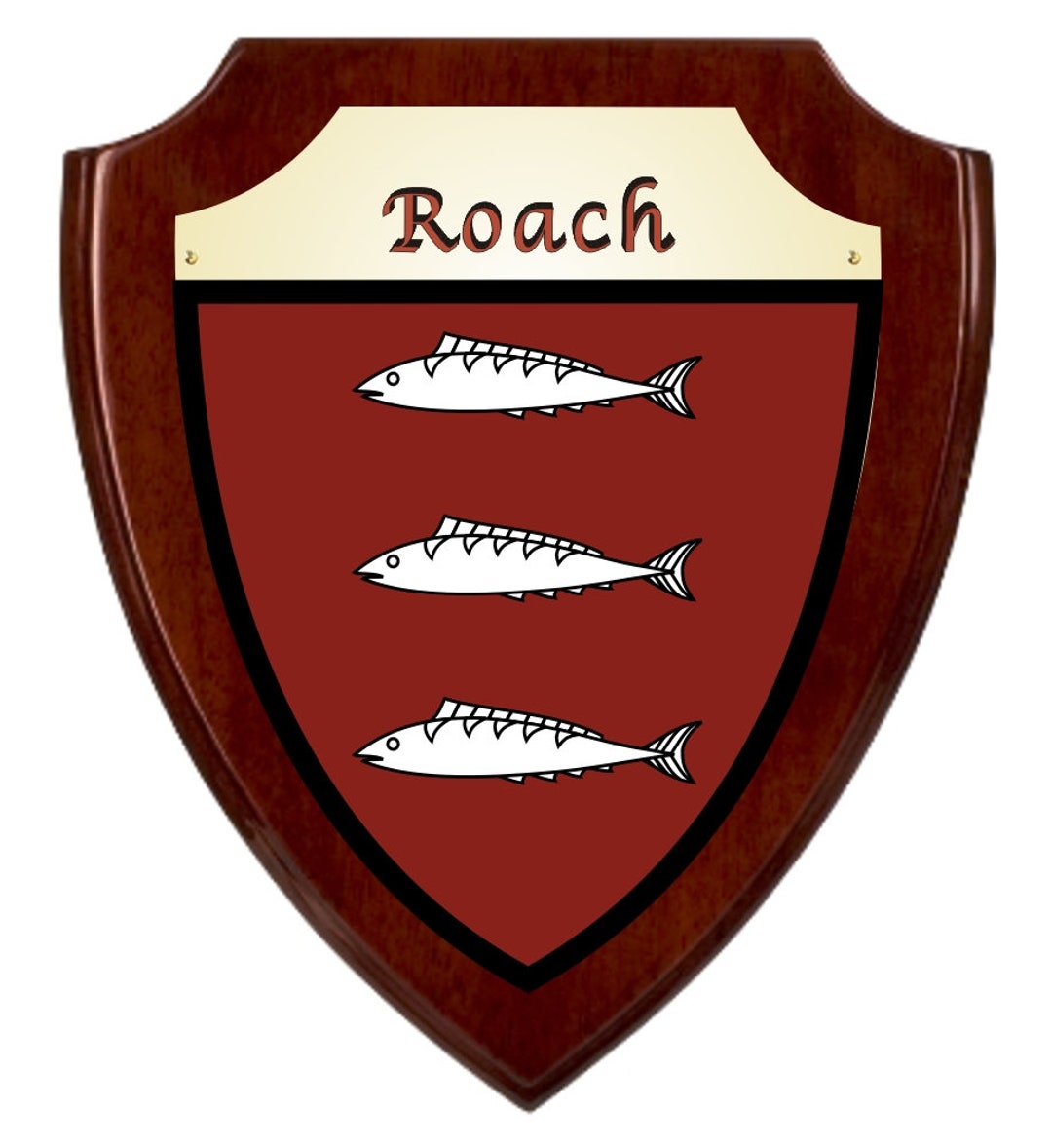 Roach Irish Coat of Arms Shield Plaque Rosewood Finish - Etsy