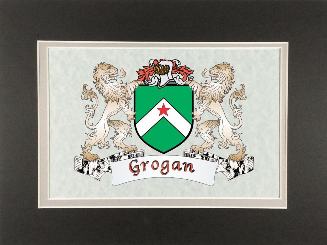 Grogan Irish Coat of Arms Print Frameable 9 x 12 - Etsy.de