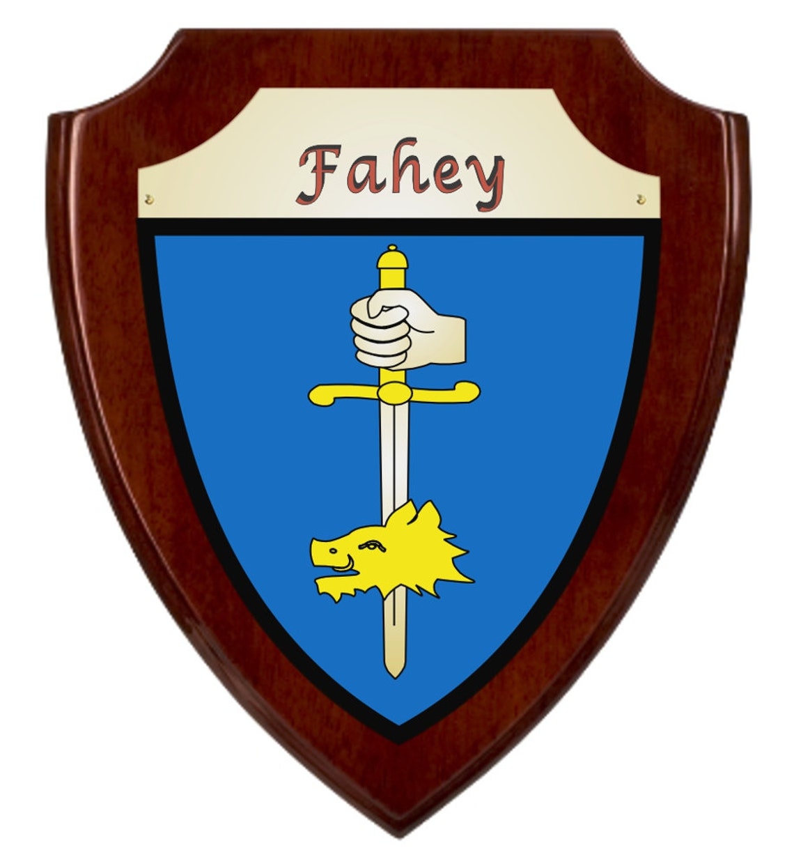Fahey Irish Coat of Arms Shield Plaque Rosewood Finish - Etsy