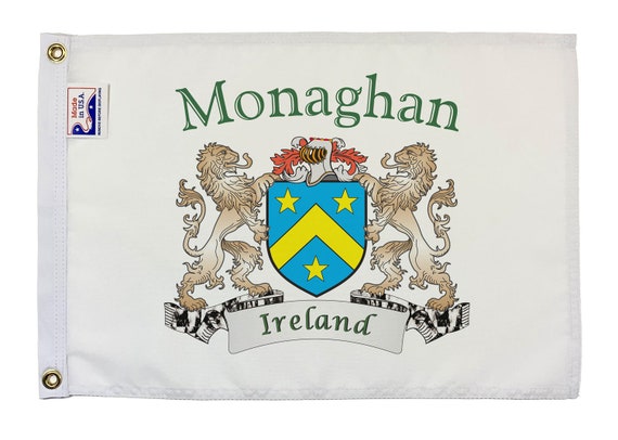 Monaghan Irish Coat of Arms Small White Flag | Etsy
