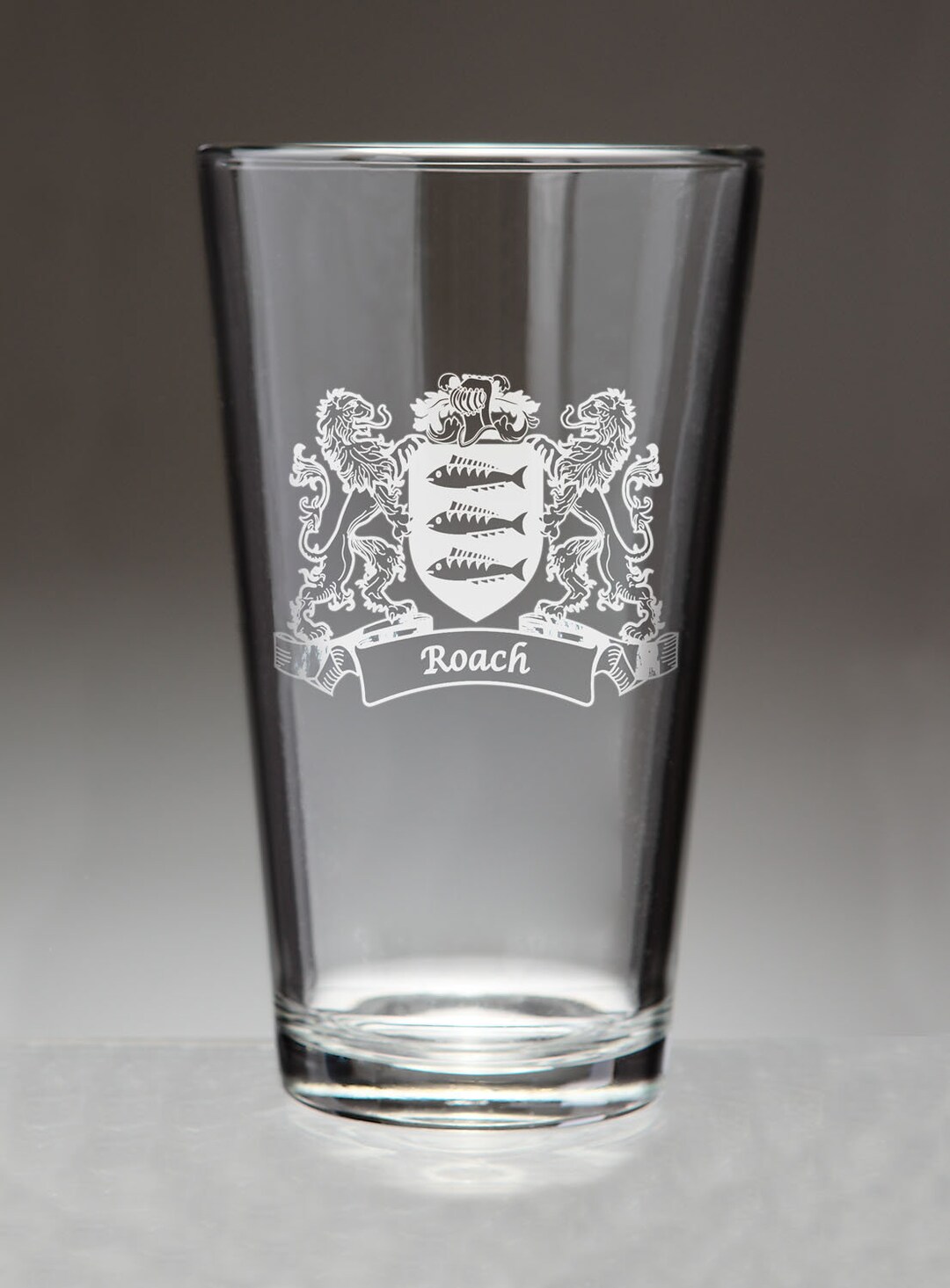 Roach Irish Coat of Arms Lions Pint Glasses (sand Etched) - Etsy