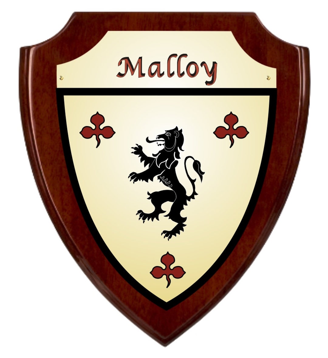Malloy Irish Coat of Arms Shield Plaque Rosewood Finish - Etsy.de