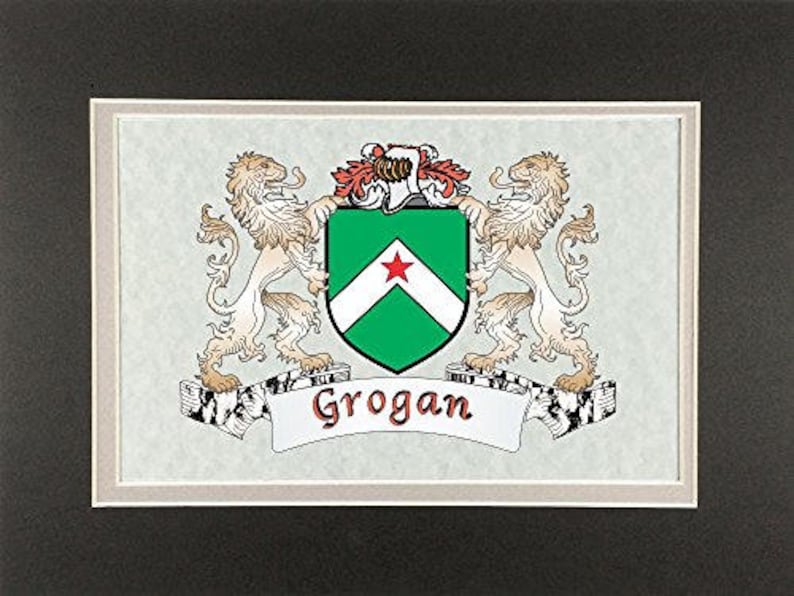 Grogan Irish Coat of Arms Print Frameable 9 x 12 - Etsy.de