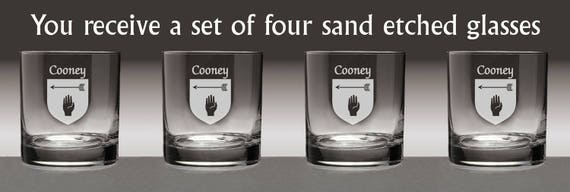 Drink & Barware Sand Etched Cooney Irish Coat of Arms Whiskey Decanter ...