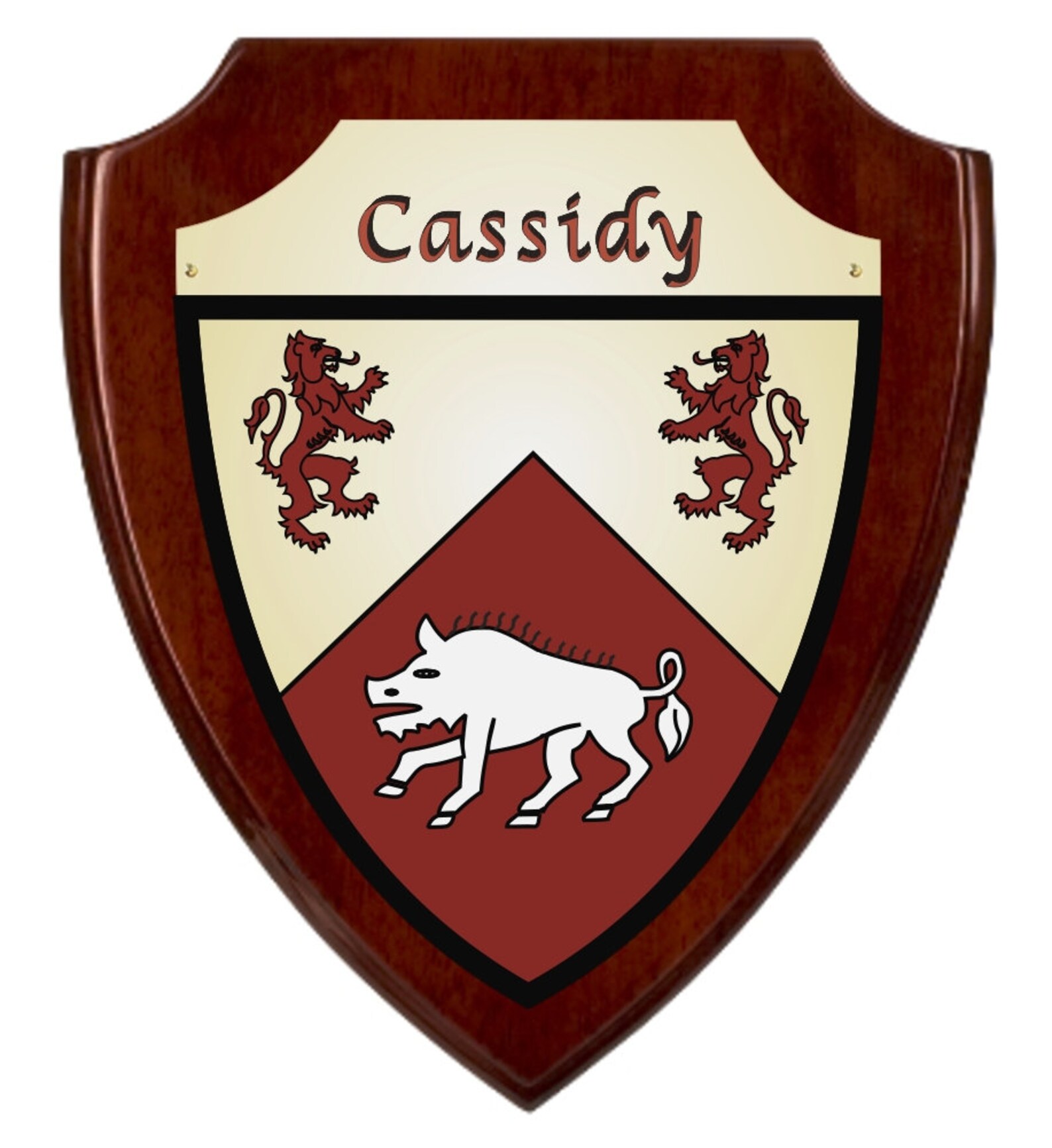 Cassidy Irish Coat of Arms Shield Plaque Rosewood Finish | Etsy