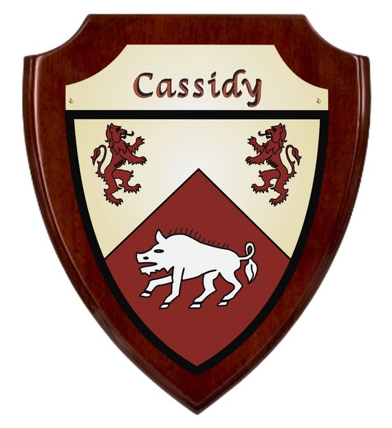 Cassidy Irish Coat of Arms Shield Plaque Rosewood Finish | Etsy