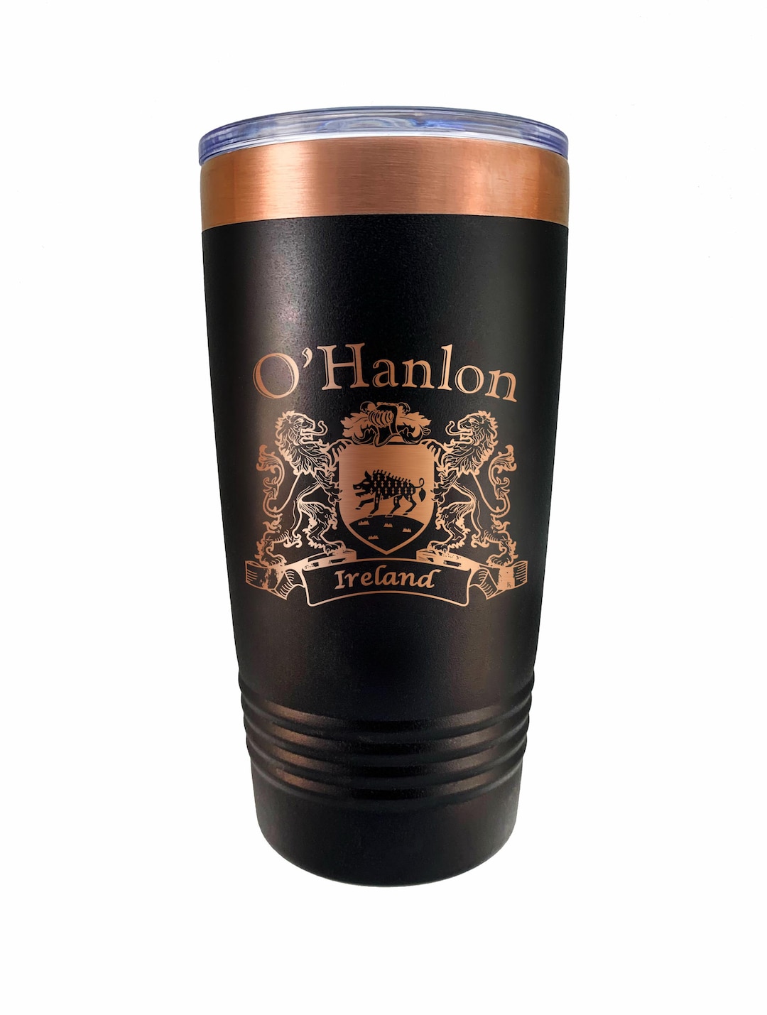 O'hanlon Irish Coat of Arms Black Travel Mug - Etsy