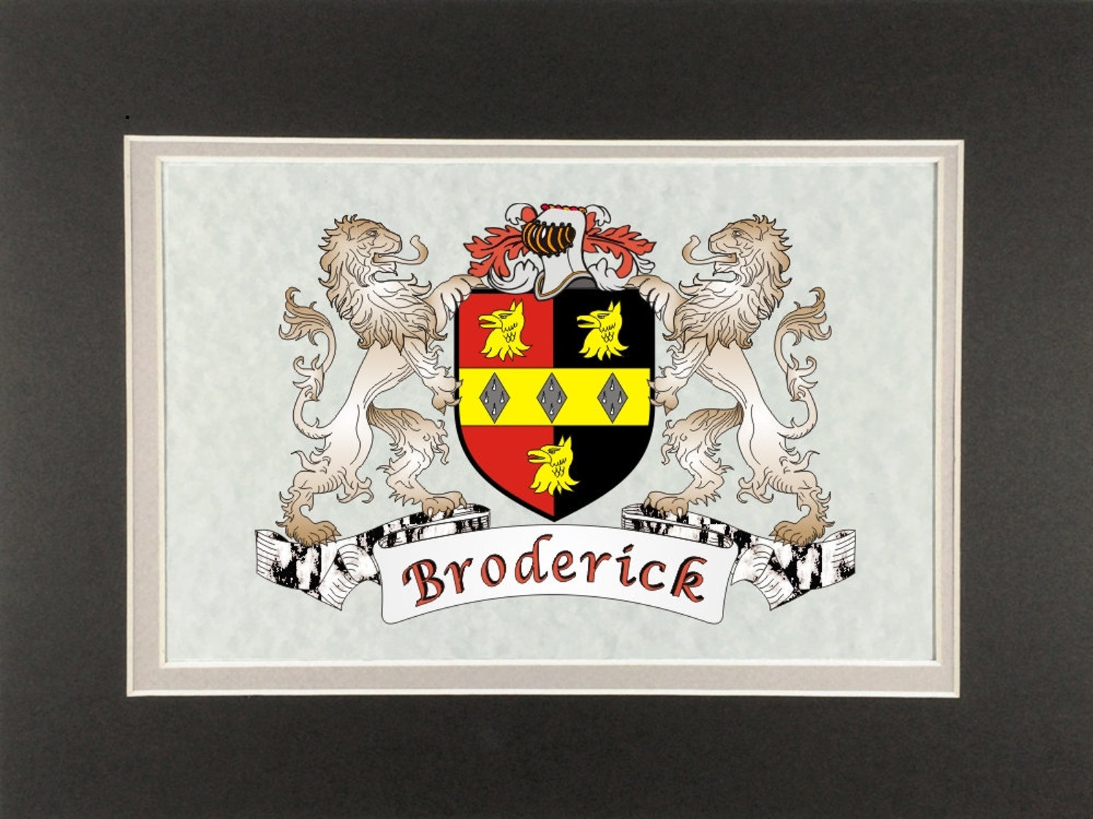 Broderick Irish Coat of Arms Print - Frameable 9" X 12" - Etsy
