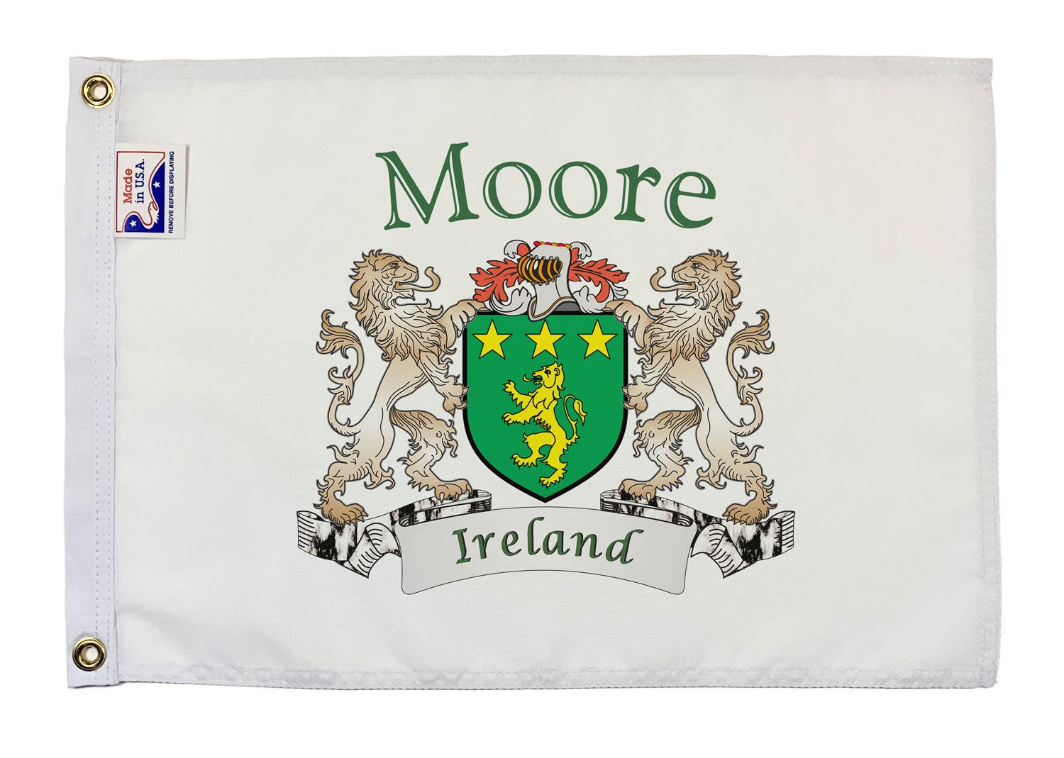 Moore Irish Coat of Arms Small White Flag 12x18 | Etsy