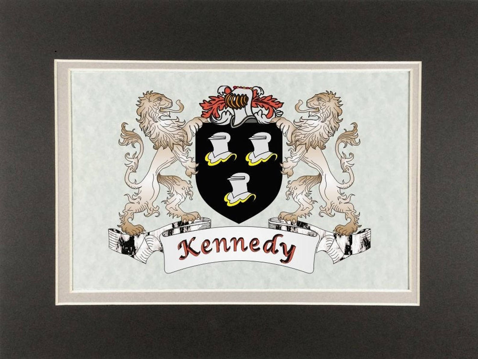 Kennedy Irish Coat of Arms Print Frameable 9 X - Etsy