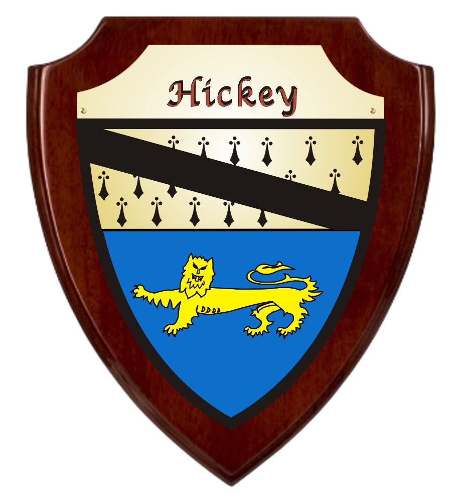 Hickey Irish Coat of Arms Shield Plaque Rosewood Finish - Etsy