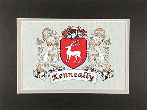 Kenneally Irish Coat of Arms Print Frameable 9 x | Etsy