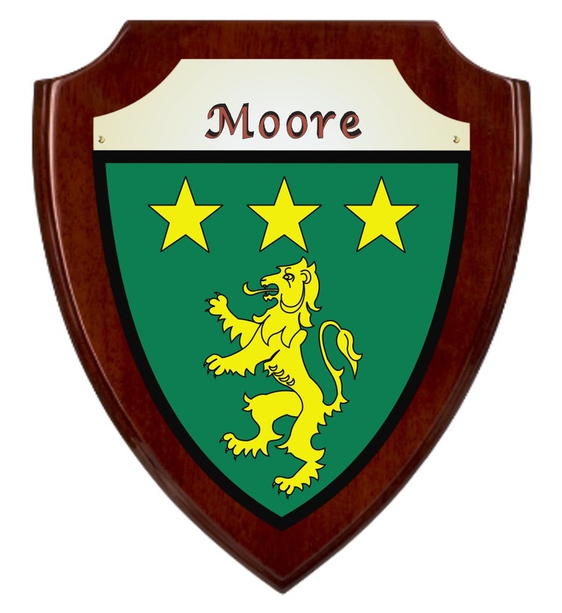 Moore Irish Coat of Arms Shield Plaque Rosewood Finish - Etsy