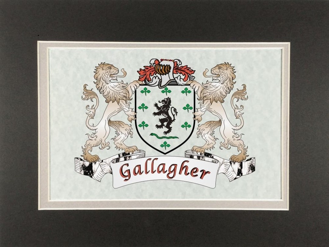 Gallagher Irish Coat of Arms Print - Frameable 9" X 12" - Etsy