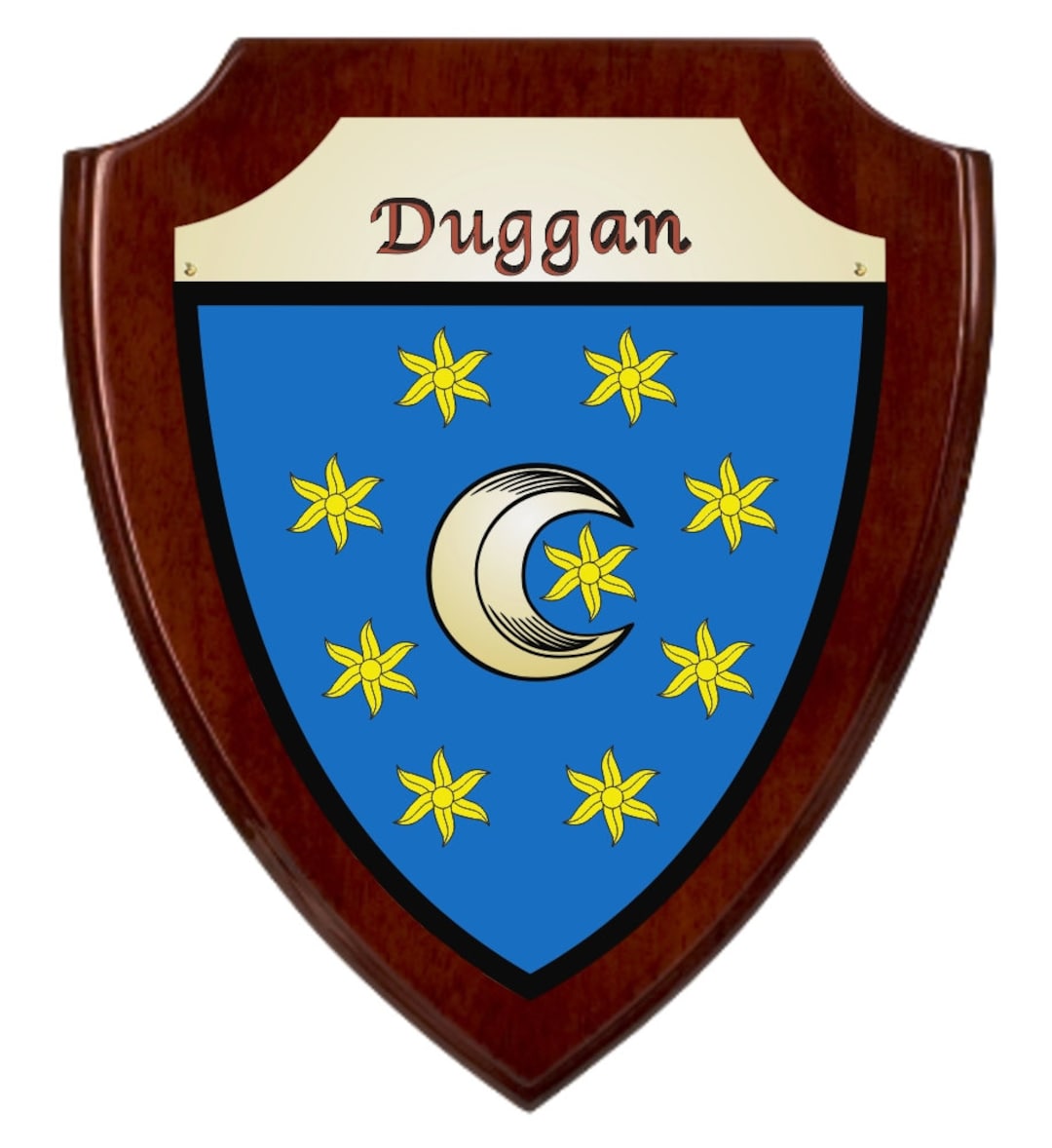 Duggan Irish Coat of Arms Shield Plaque Rosewood Finish - Etsy
