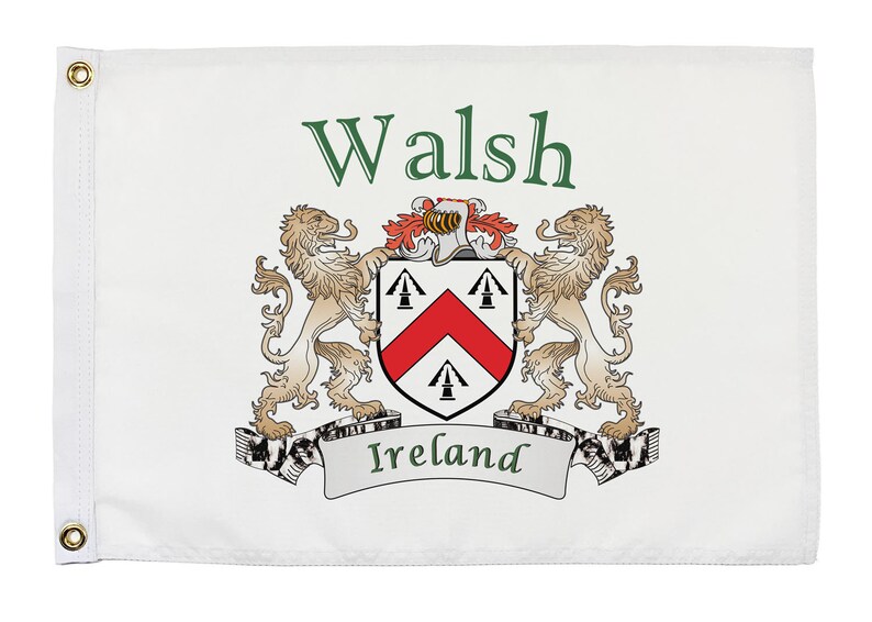 Walsh Irish Coat of Arms Small White Flag 12x18 - Etsy