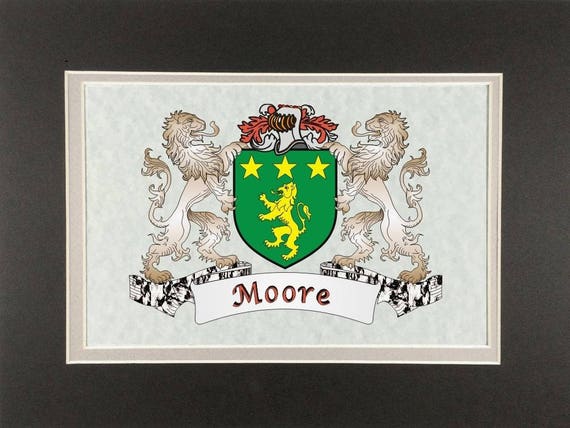 Moore Irish Coat of Arms Print Frameable 9 X 12 | Etsy