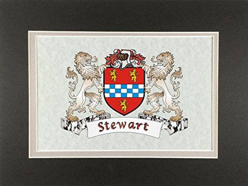 Stewart Irish Coat of Arms Print Frameable 9 X | Etsy