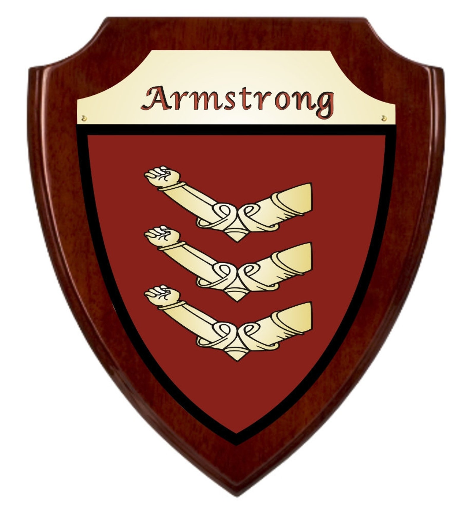Armstrong Irish Coat of Arms Shield Plaque Rosewood Finish | Etsy