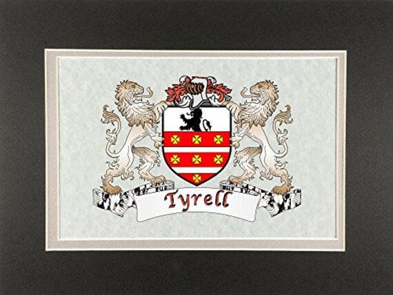 Tyrell Irish Coat of Arms Print Frameable 9 X 12 | Etsy