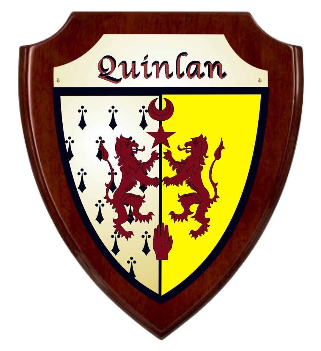 Quinlan Irish Coat of Arms Shield Plaque Rosewood Finish - Etsy