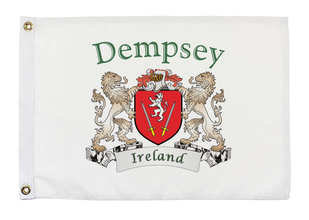 Dempsey Irish Coat of Arms Small White Flag - Etsy