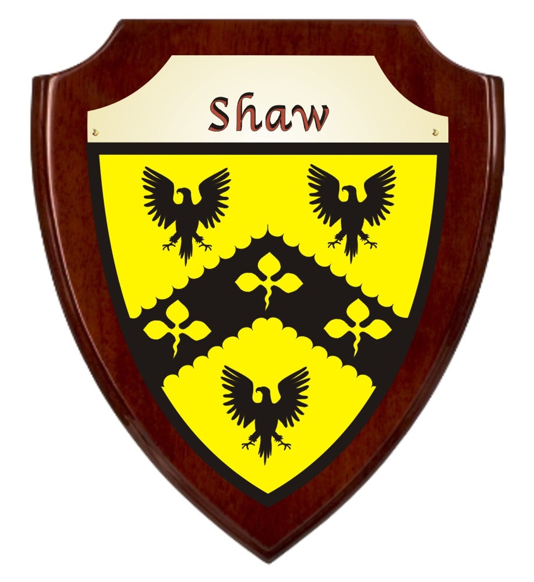 Shaw Irish Coat of Arms Shield Plaque - Rosewood Finish - Etsy