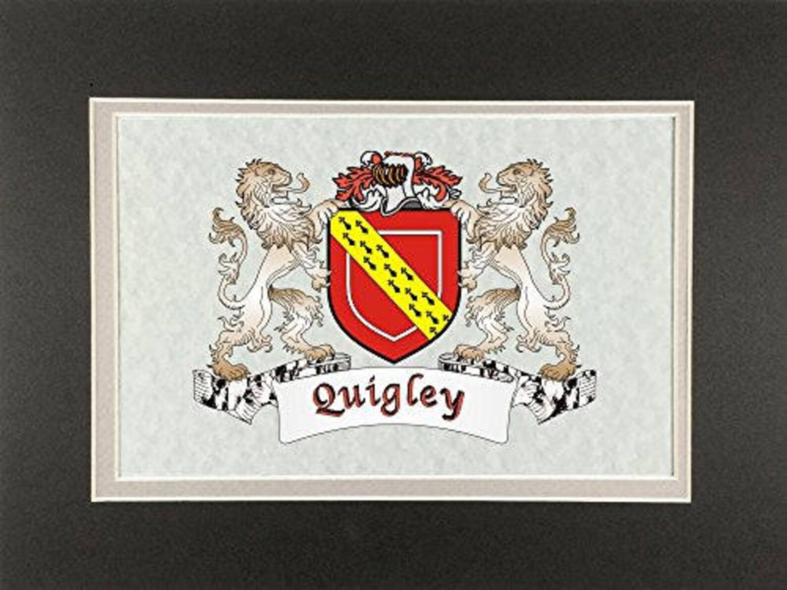 Quigley Irish Coat of Arms Print Frameable 9 x | Etsy