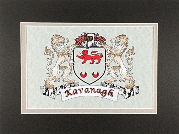 Kavanagh Irish Coat of Arms Print Frameable 9 X | Etsy