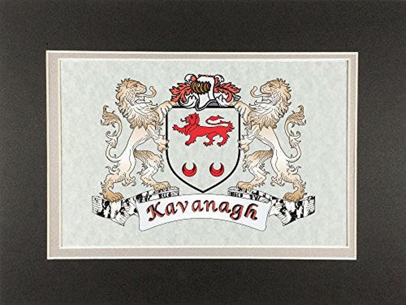 Kavanagh Irish Coat of Arms Print Frameable 9 X | Etsy