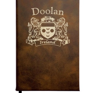 Doolan Irish Coat of Arms Leather Journal | Etsy