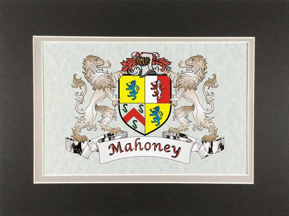 Mahoney Irish Coat of Arms Print Frameable 9 x | Etsy