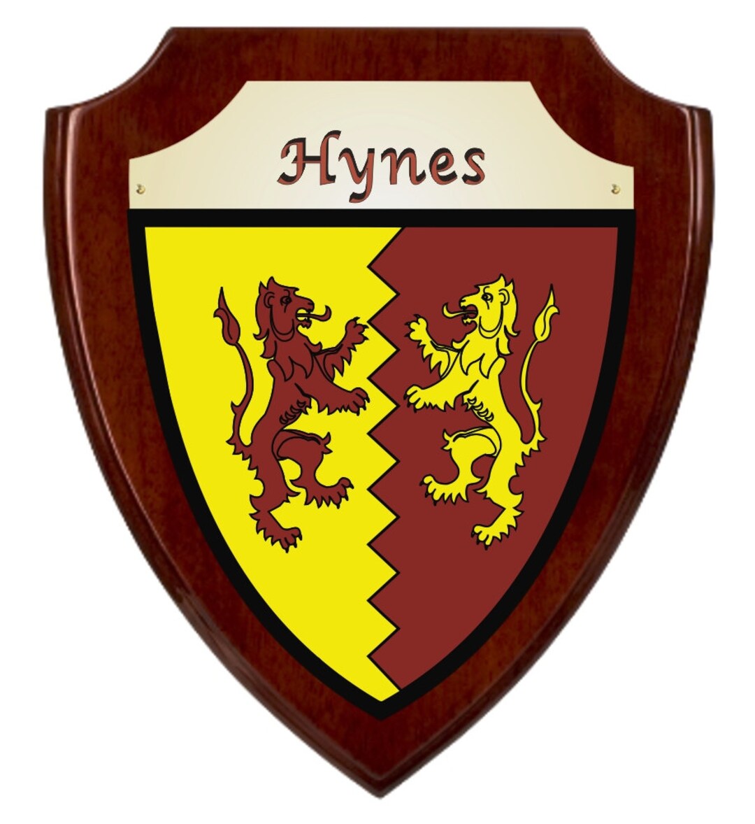 Hynes Irish Coat of Arms Shield Plaque Rosewood Finish - Etsy