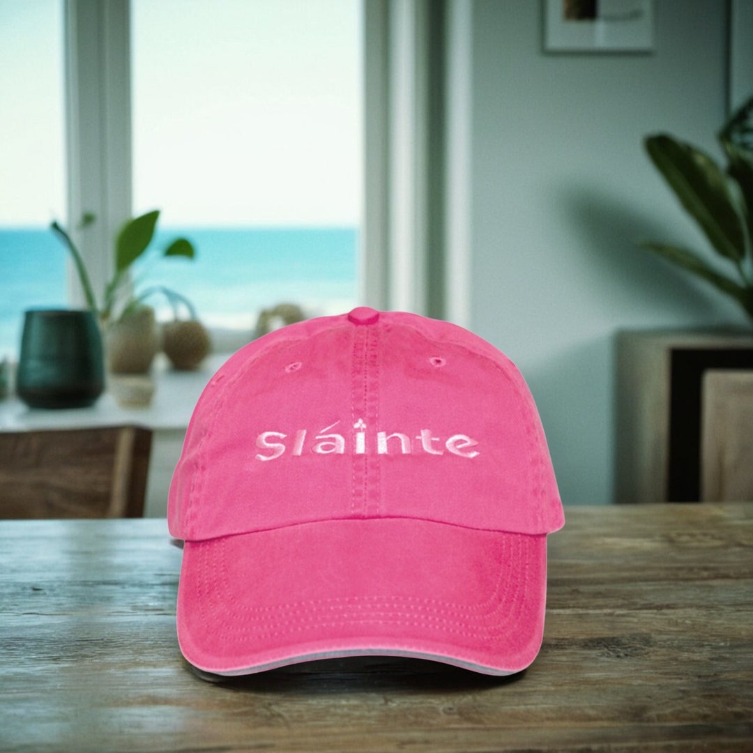 Irish Sláinte Cap in Pink - Embroidered - Etsy