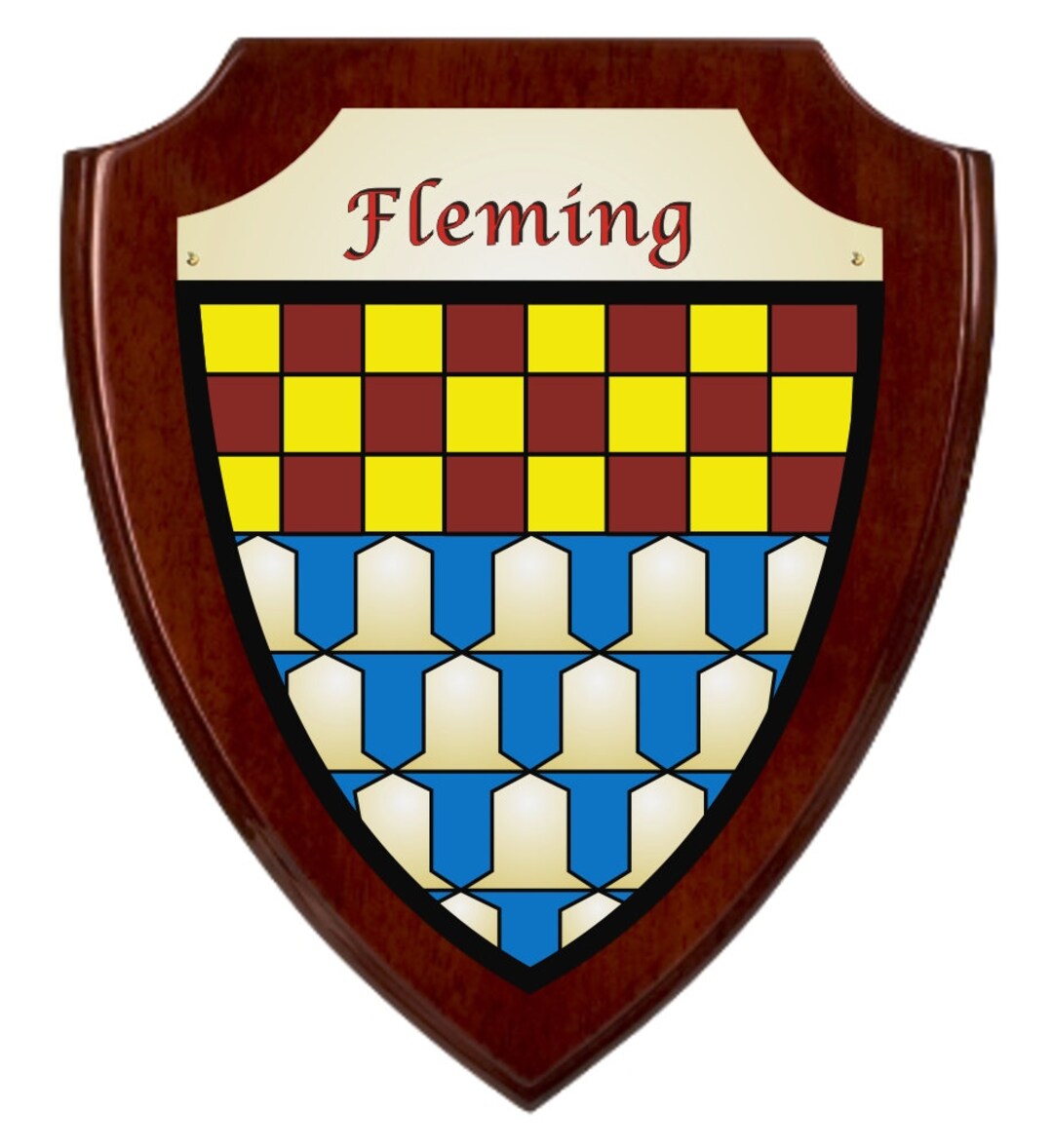 Fleming Irish Coat of Arms Shield Plaque - Rosewood Finish - Etsy
