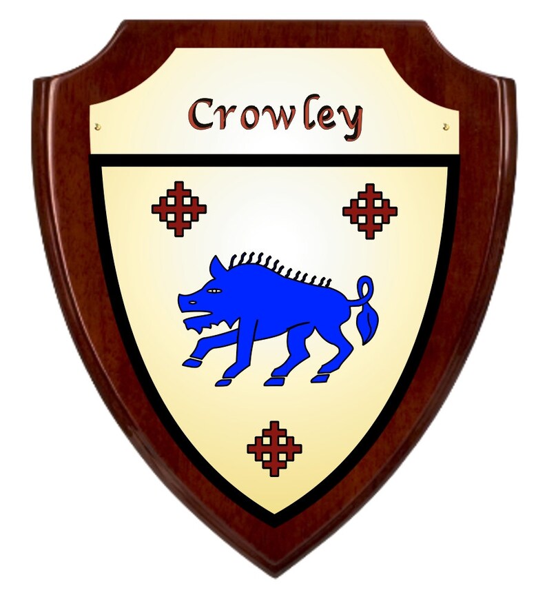 Crowley Irish Coat of Arms Shield Plaque Rosewood Finish - Etsy