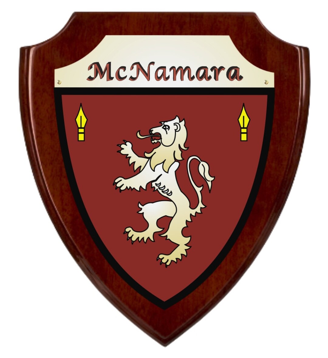 Mcnamara Irish Coat of Arms Shield Plaque Rosewood Finish - Etsy