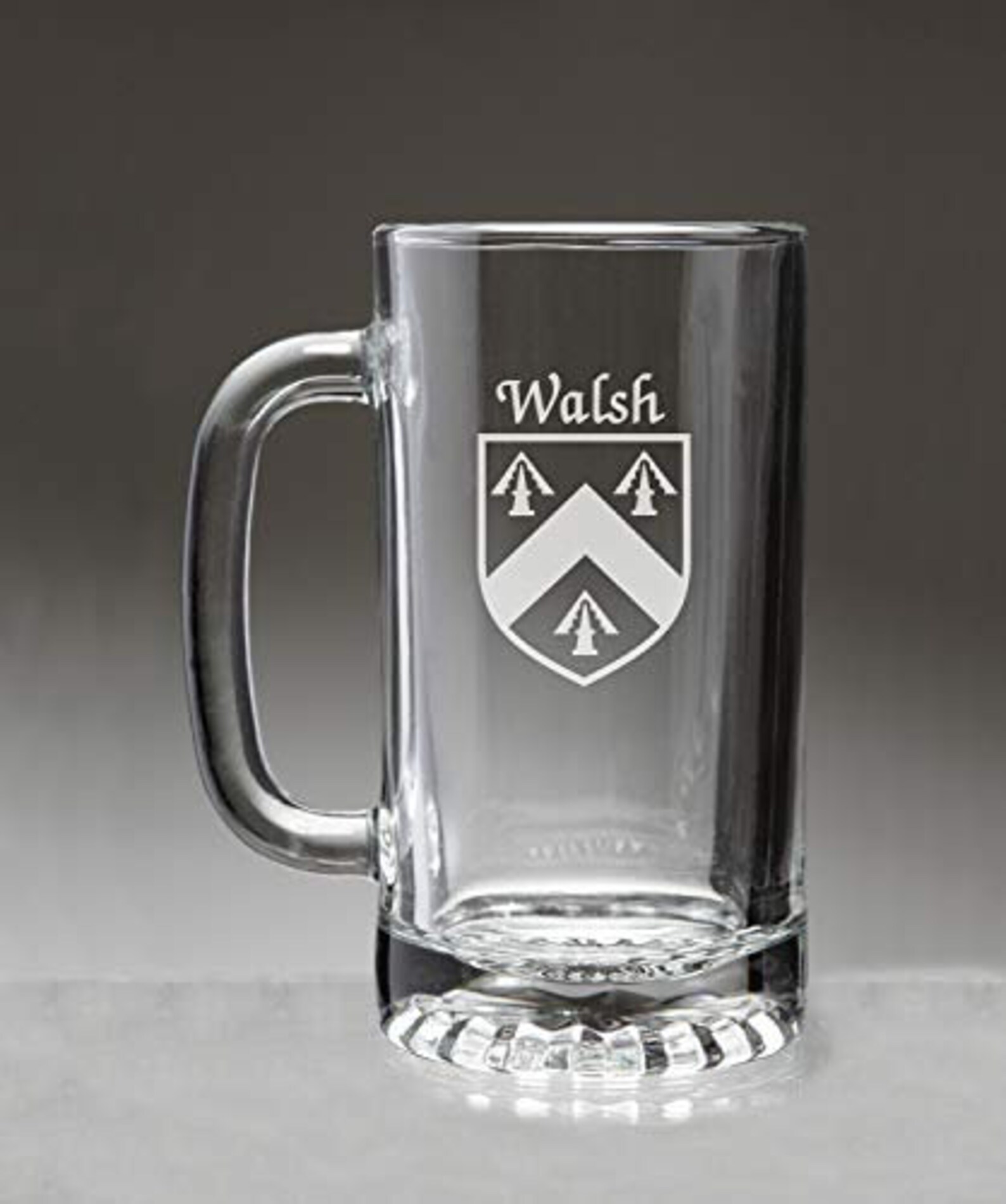 Walsh Irish Coat of Arms Glass Beer Mug (sand Etched) - Etsy