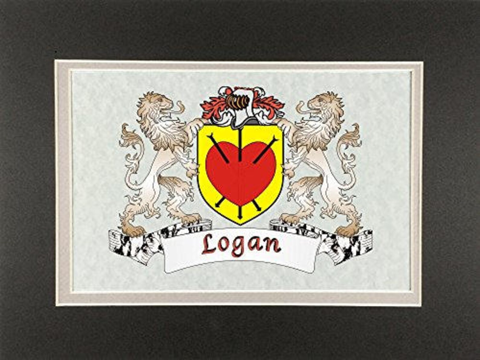 Logan Irish Coat of Arms Print Frameable 9 x 12 | Etsy