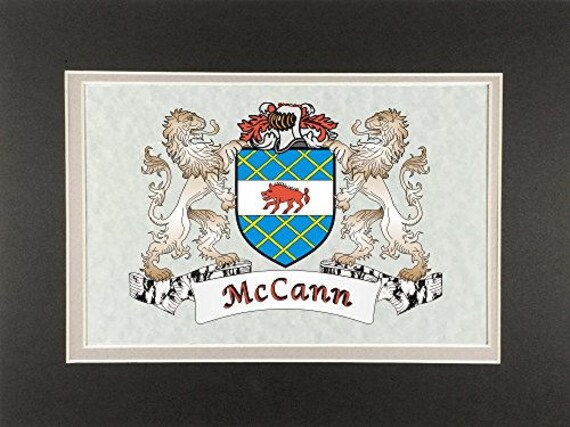 Mccann Irish Coat of Arms Print Frameable 9 X 12 | Etsy