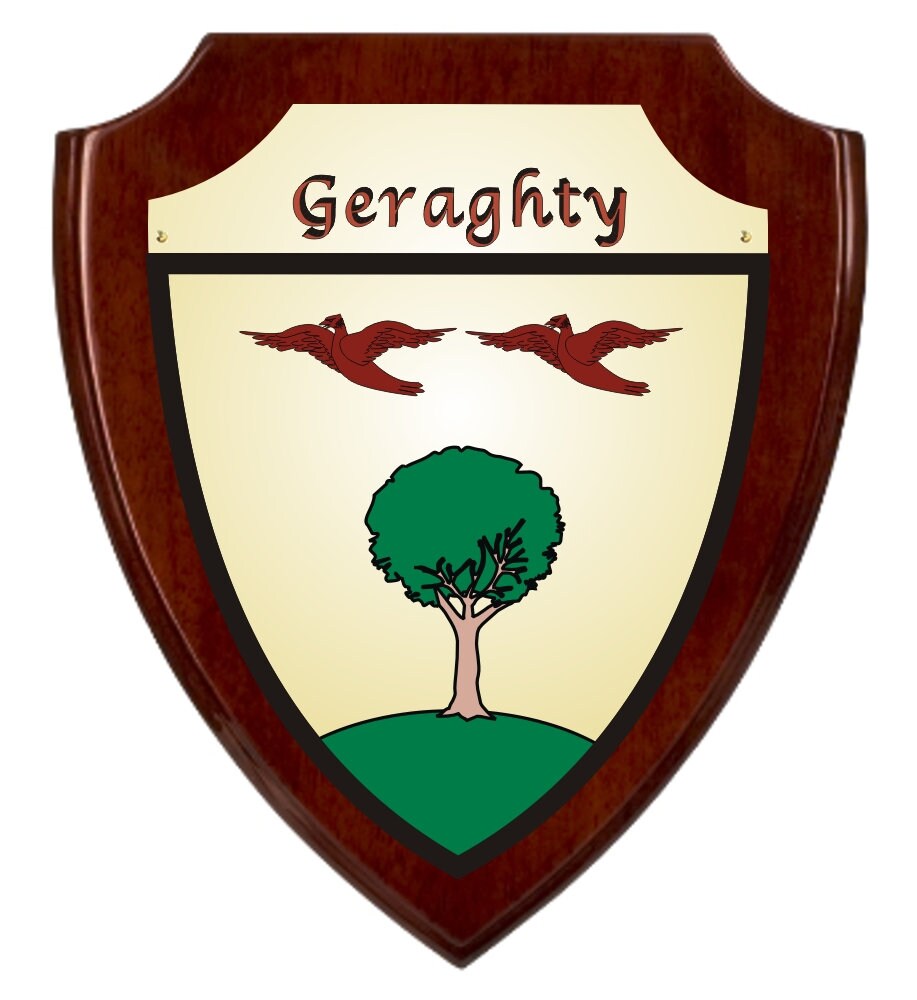Geraghty Irish Coat of Arms Shield Plaque Rosewood Finish - Etsy Australia